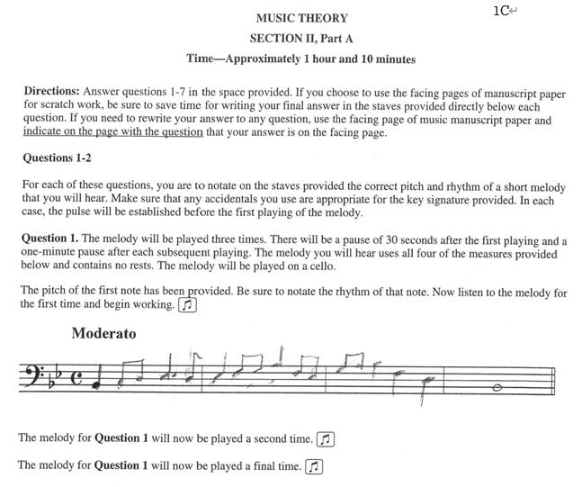 2019年AP音乐理论Music Theory考试真题（1）学生回答样本以及评分评论 - 大洋彼岸AP,IGCSE,ALevel,IB,MYP ...